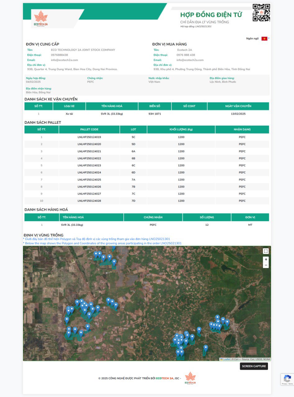 Truy xuất nguồn gốc EUDR | Ecotech 2A